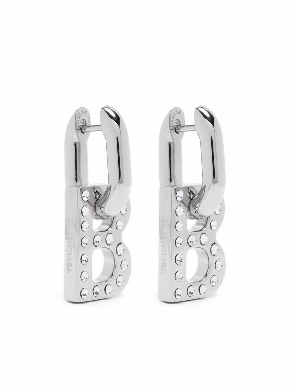 Balenciaga B Chain Xs Earrings In Silver - 10% Off | Editorialist