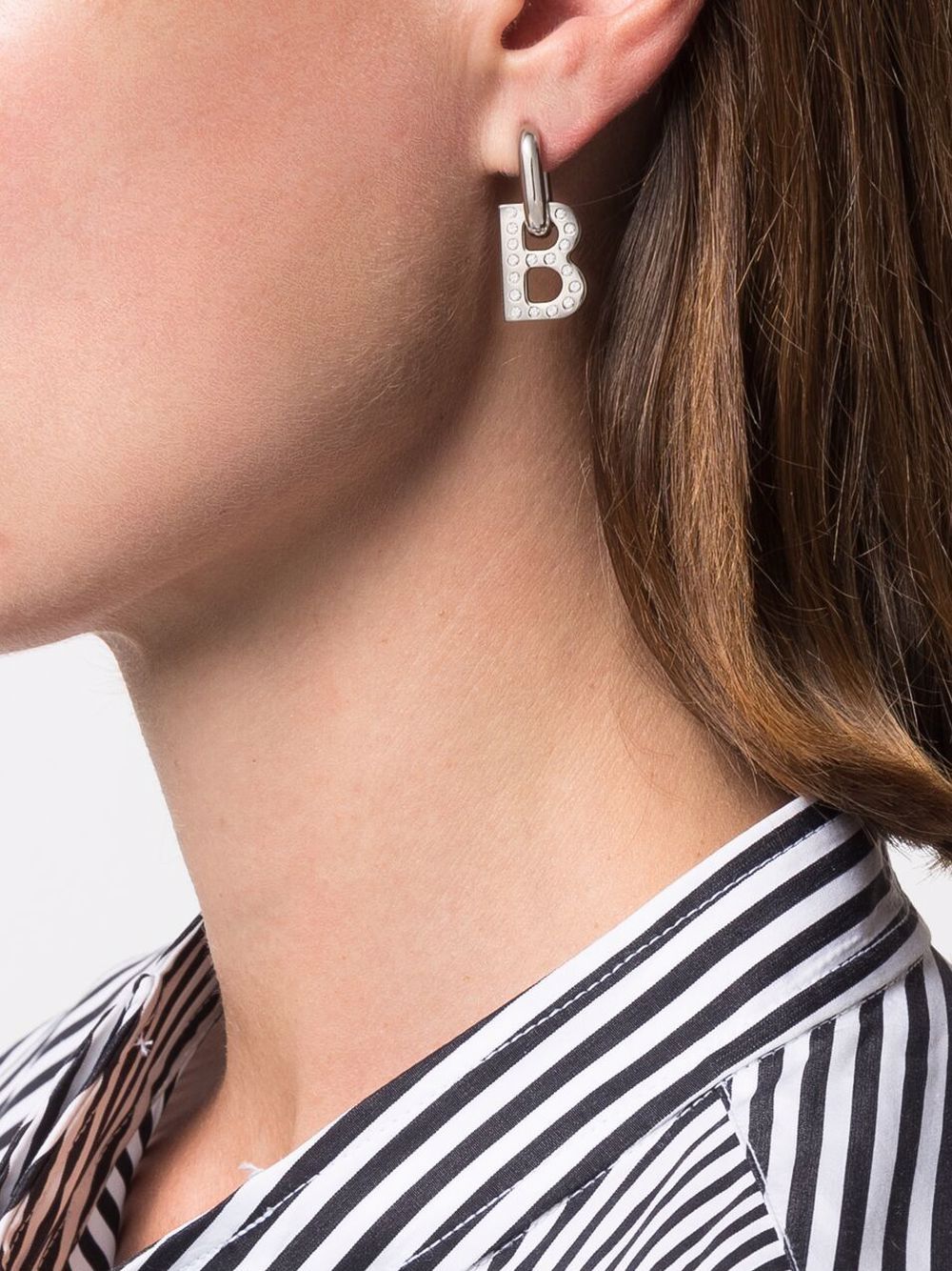 Balenciaga B Chain Xs Earrings In Silver - 10% Off | Editorialist