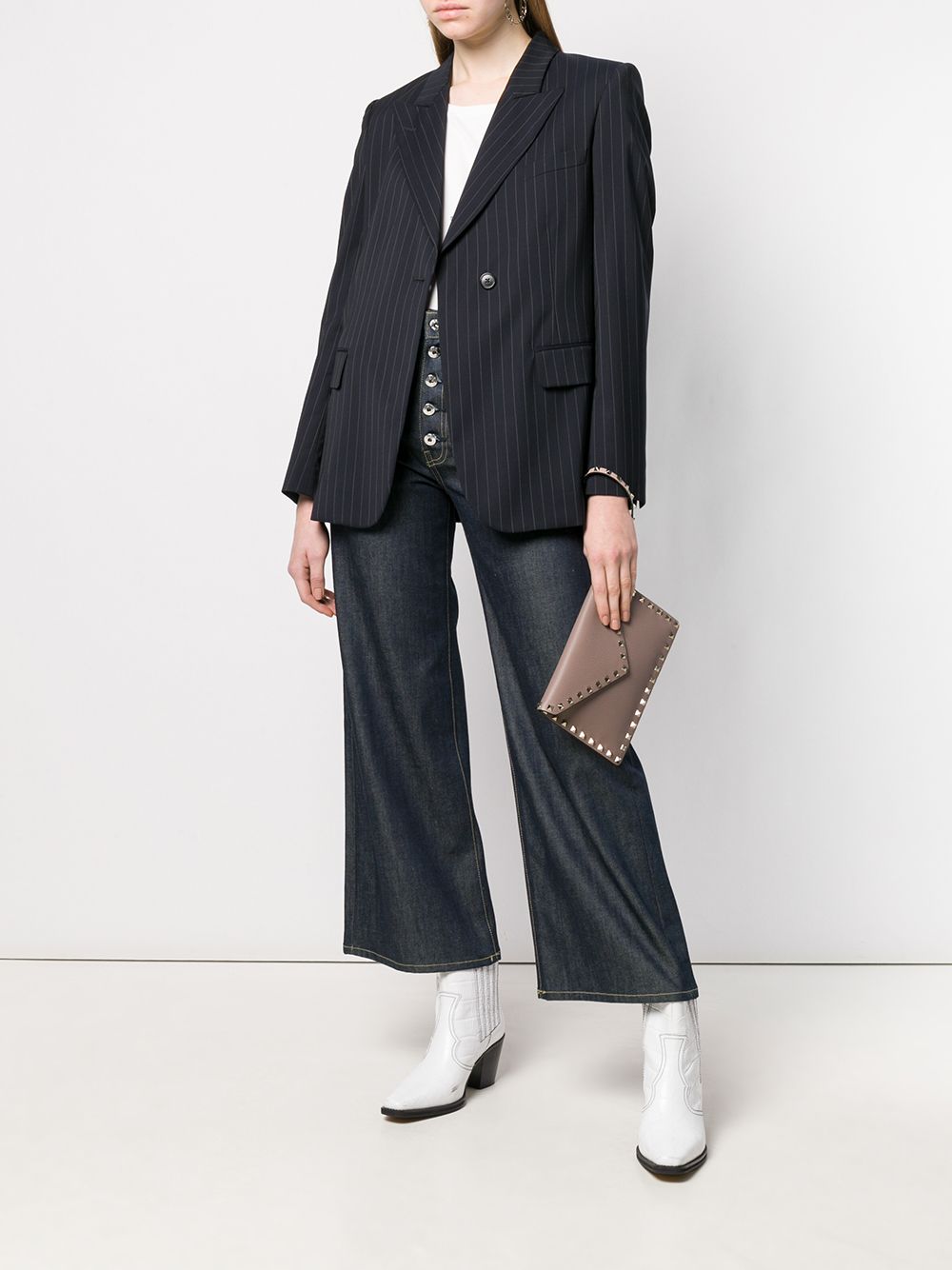 VALENTINO Valentino Garavani Rockstud Leather Clutch Bag