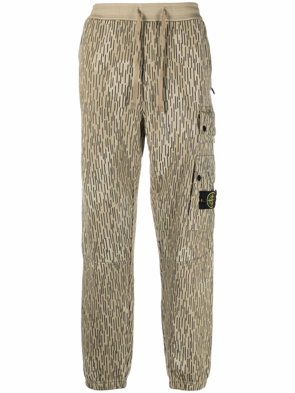 Stone Island Rain Camo Cargo Trousers In Green - 60% Off