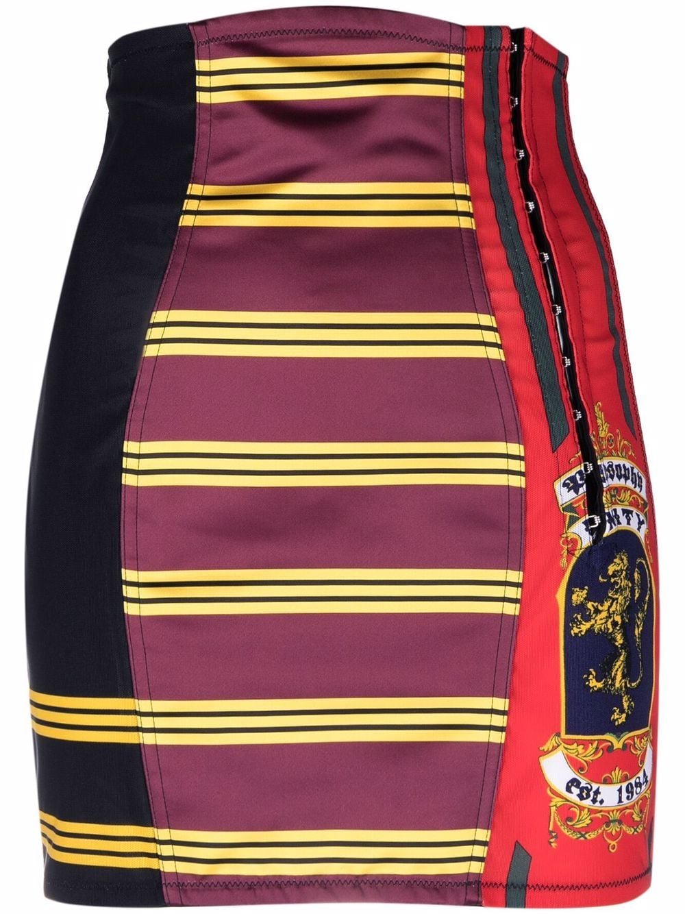 Striped-panel Fitted Mini-skirt