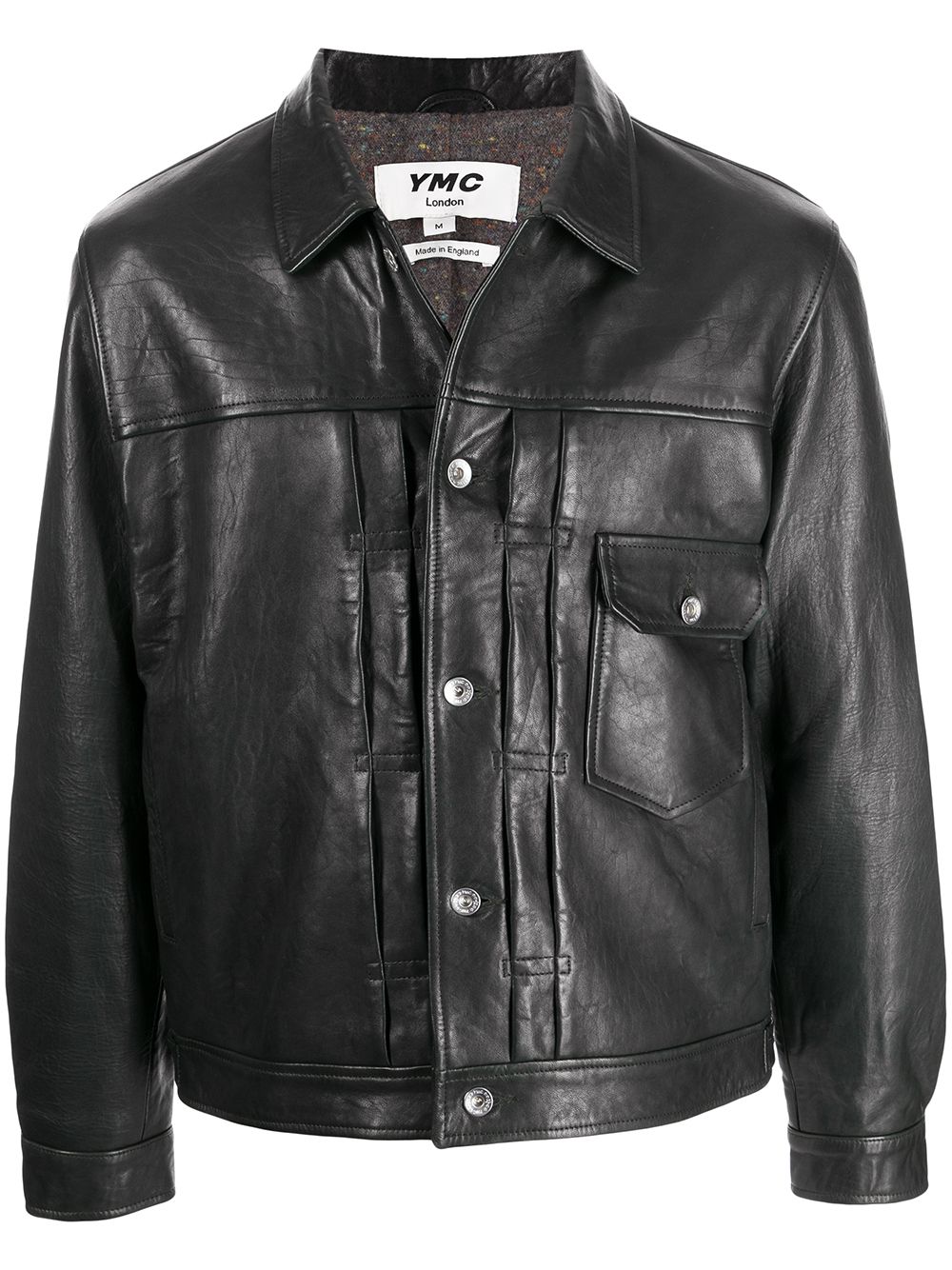 Must Jacket You YMC Create - Black Leather | In Tenor Off Green
