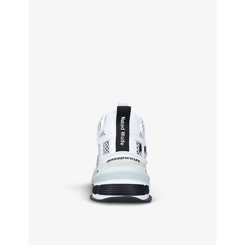 Naked Wolfe Sicko Leather Low-Top Trainers - White  display picture 1