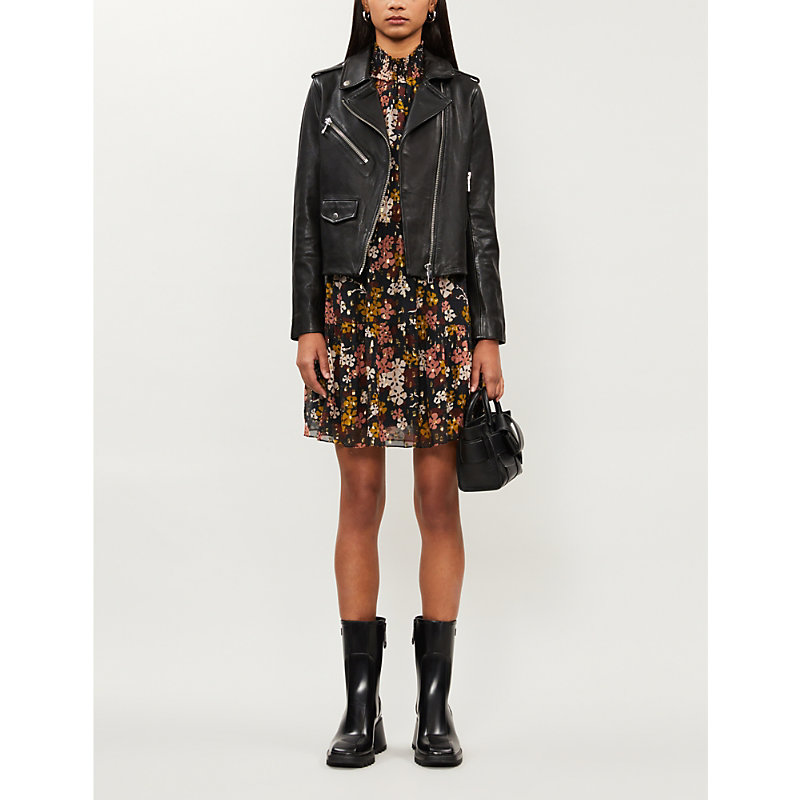 WHISTLES Whistles Agnes Zip-Through Sheepskin Biker Jacket