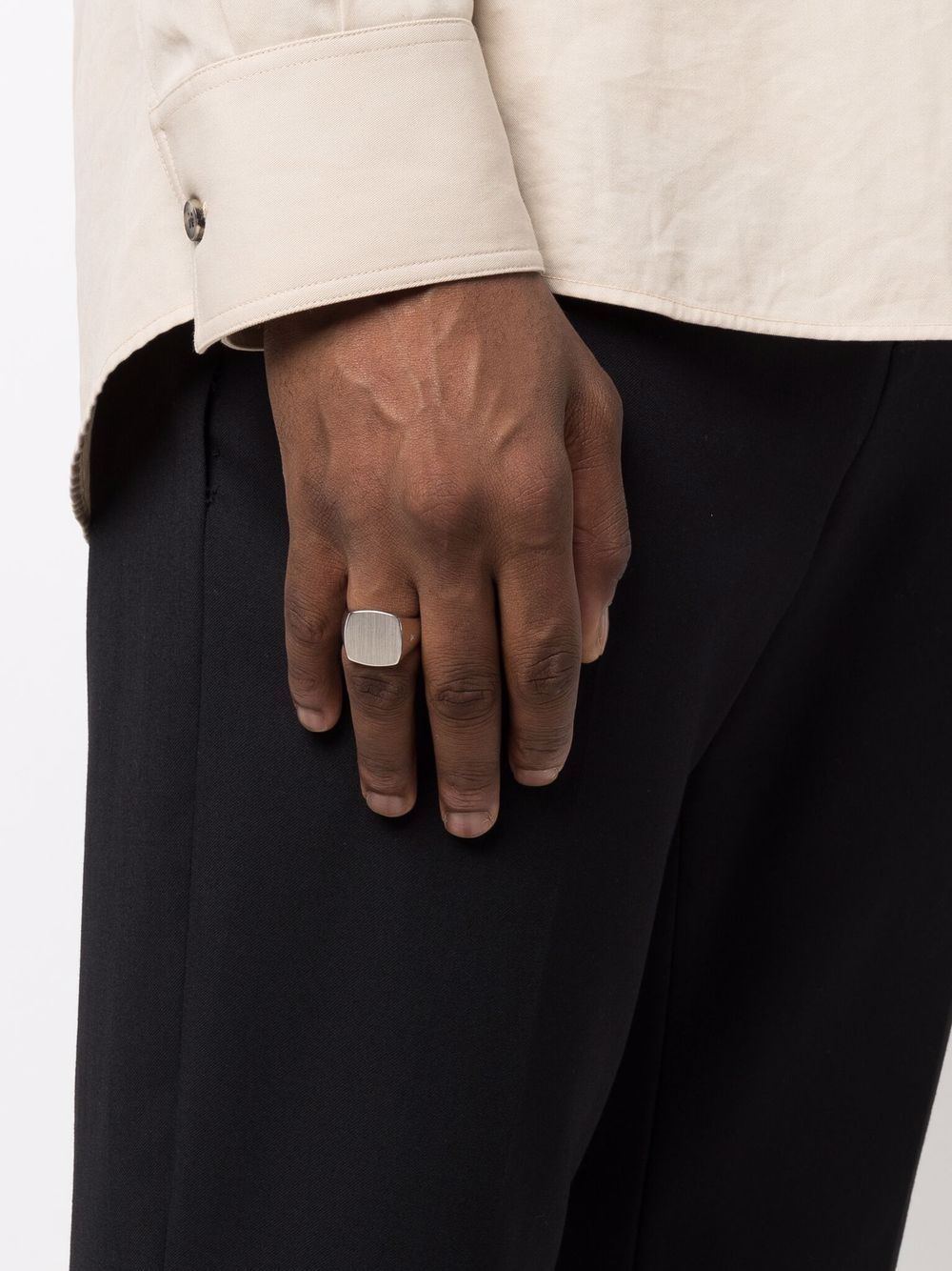 Tom Wood Cushion Satin Square Ring In Silver | Editorialist