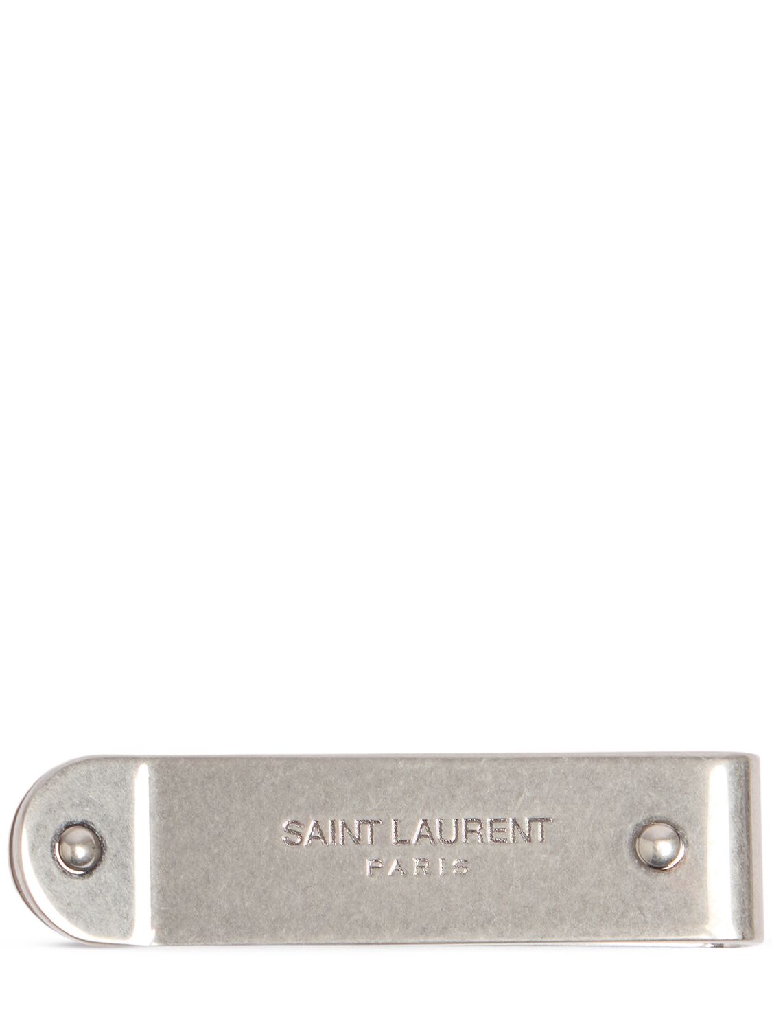 Saint Laurent Logo Metal Money Clip - Silver | Editorialist display picture 1