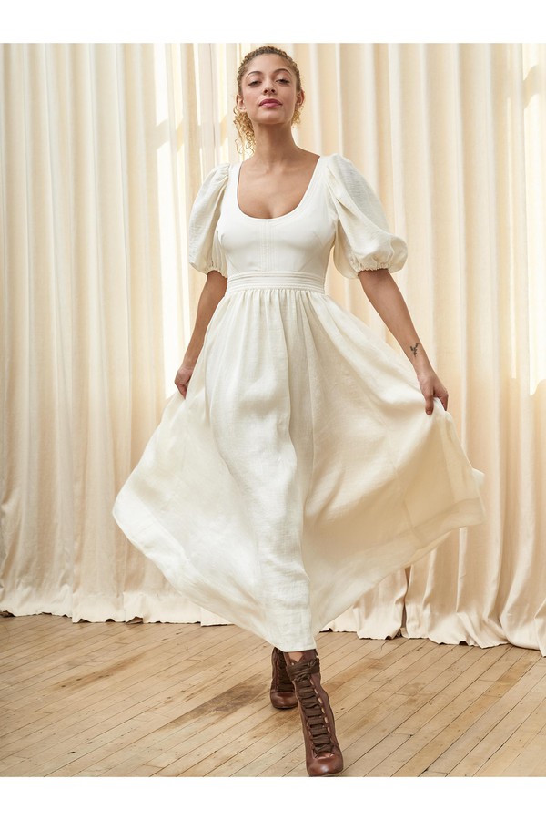 windsor engagement dresses The Emma Dress in Sage Windsor Brocade 4 / Sage Windsor Brocade