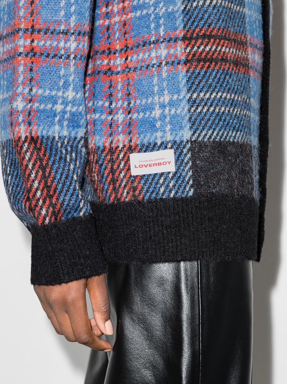 Charles Jeffrey X Fred Perry Tartan-Check V-Neck Cardigan - Blue