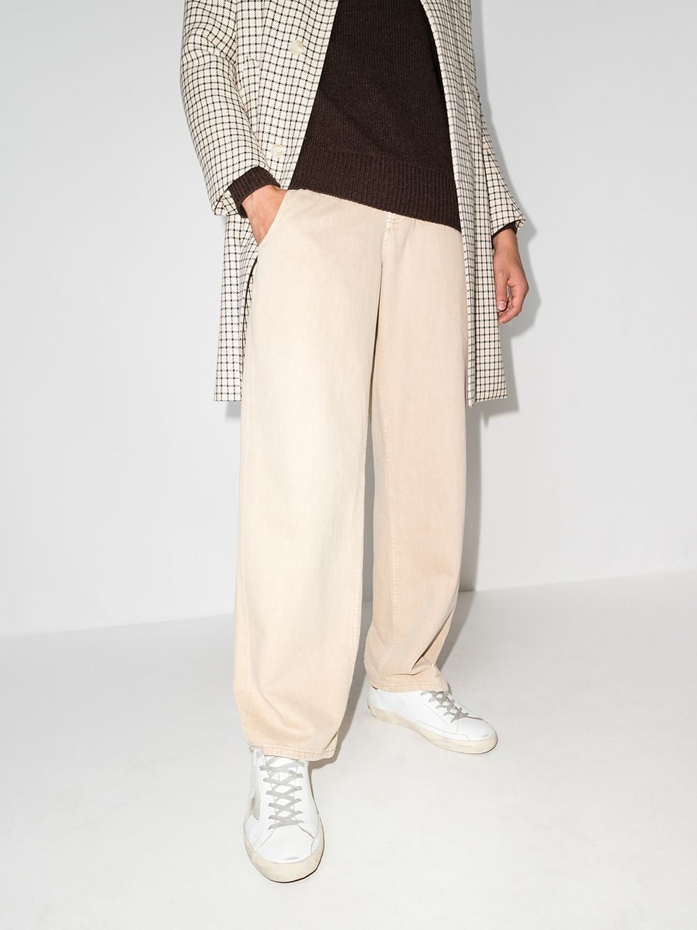 GOLDEN GOOSE Super-Star Trainers with Suede Star and Brown Heel Tab