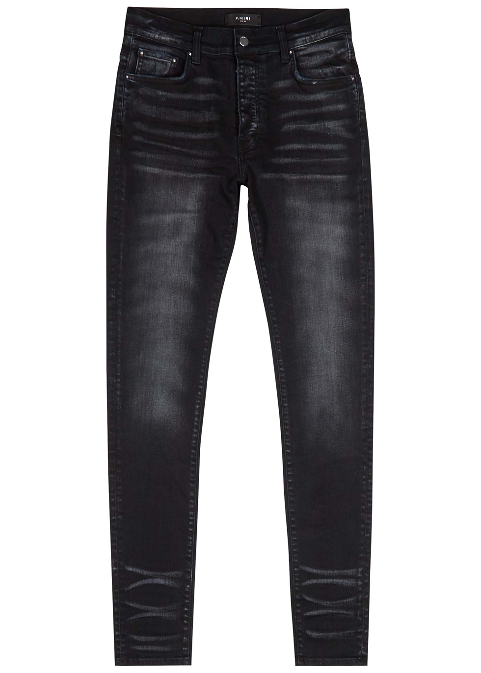 Amiri Stack Aged Skinny Jeans - Black | Editorialist