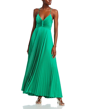slim fit dress slacks ALC Aries Satin Pleated Maxi Dress