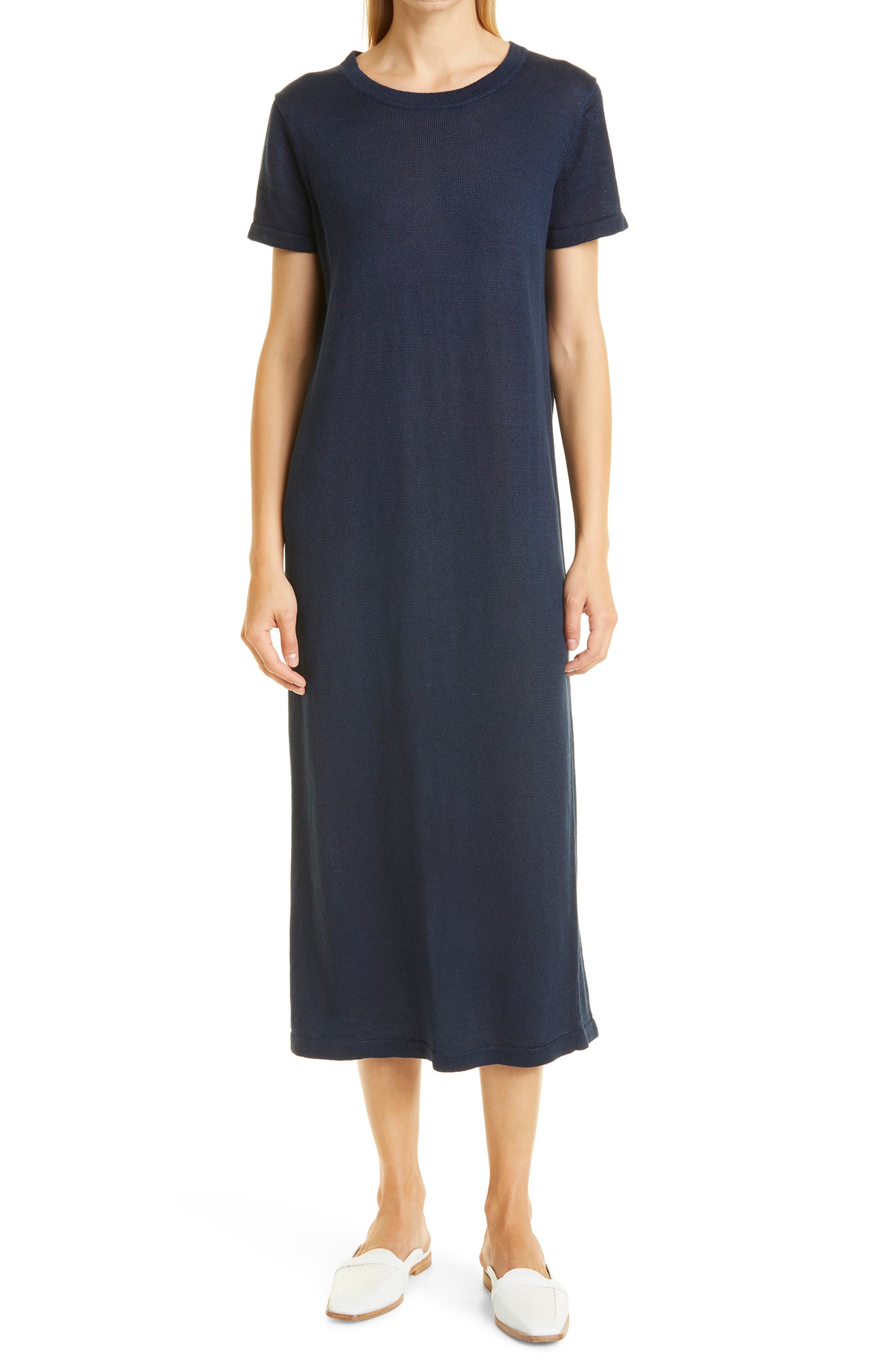 Jenni Kayne Linen T-Shirt Midi Dress - Navy | Editorialist