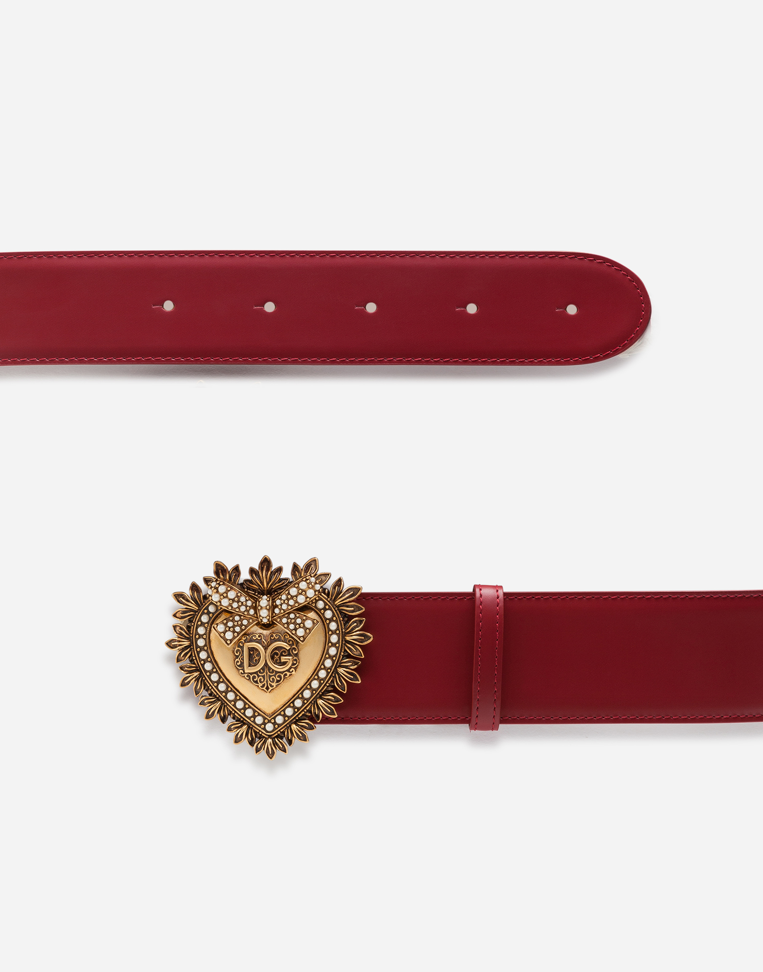 Dolce & Gabbana Devotion Leather Belt - Black | Editorialist