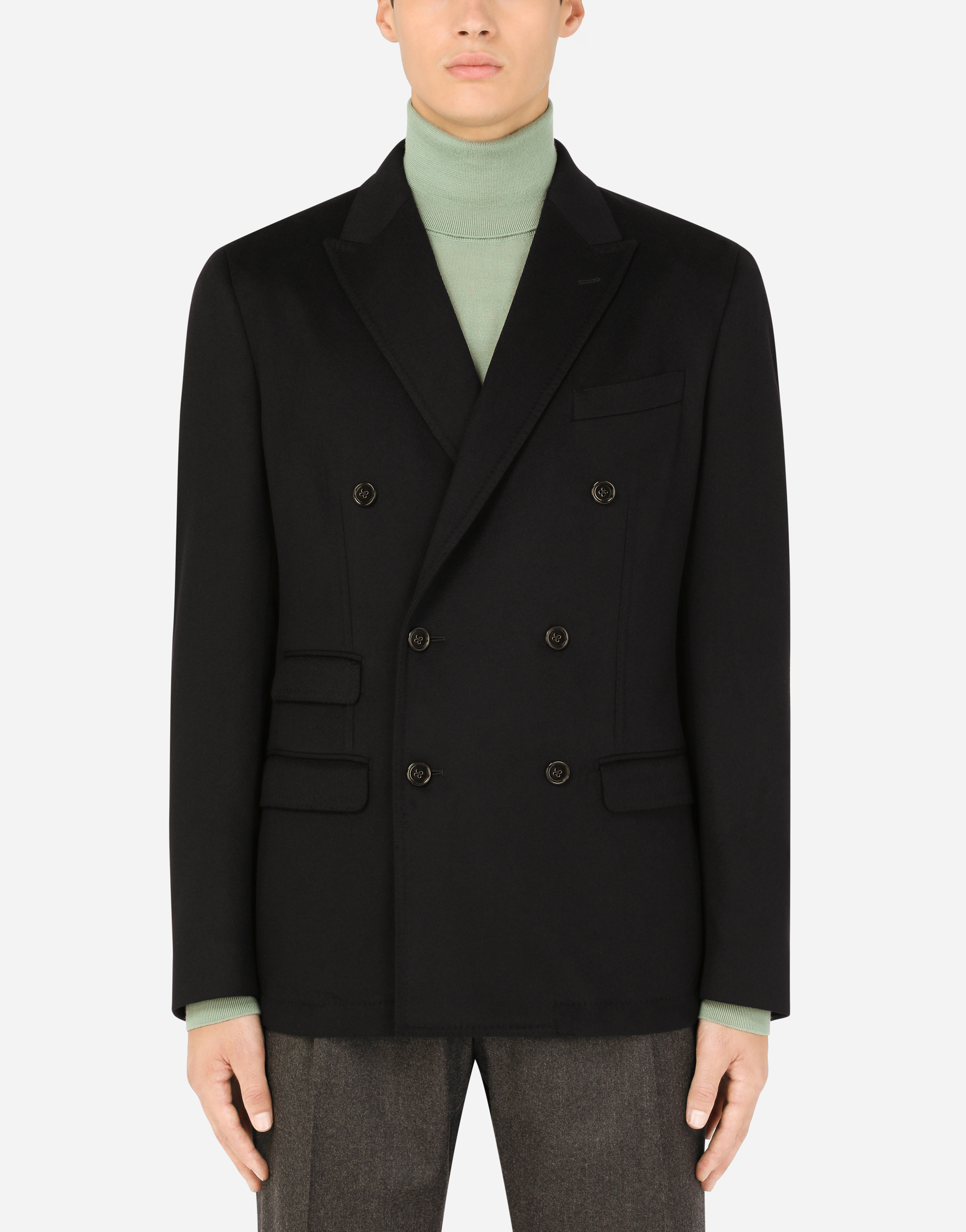 DOLCE & GABBANA Deconstructed Double-Breasted Cashmere Jacket