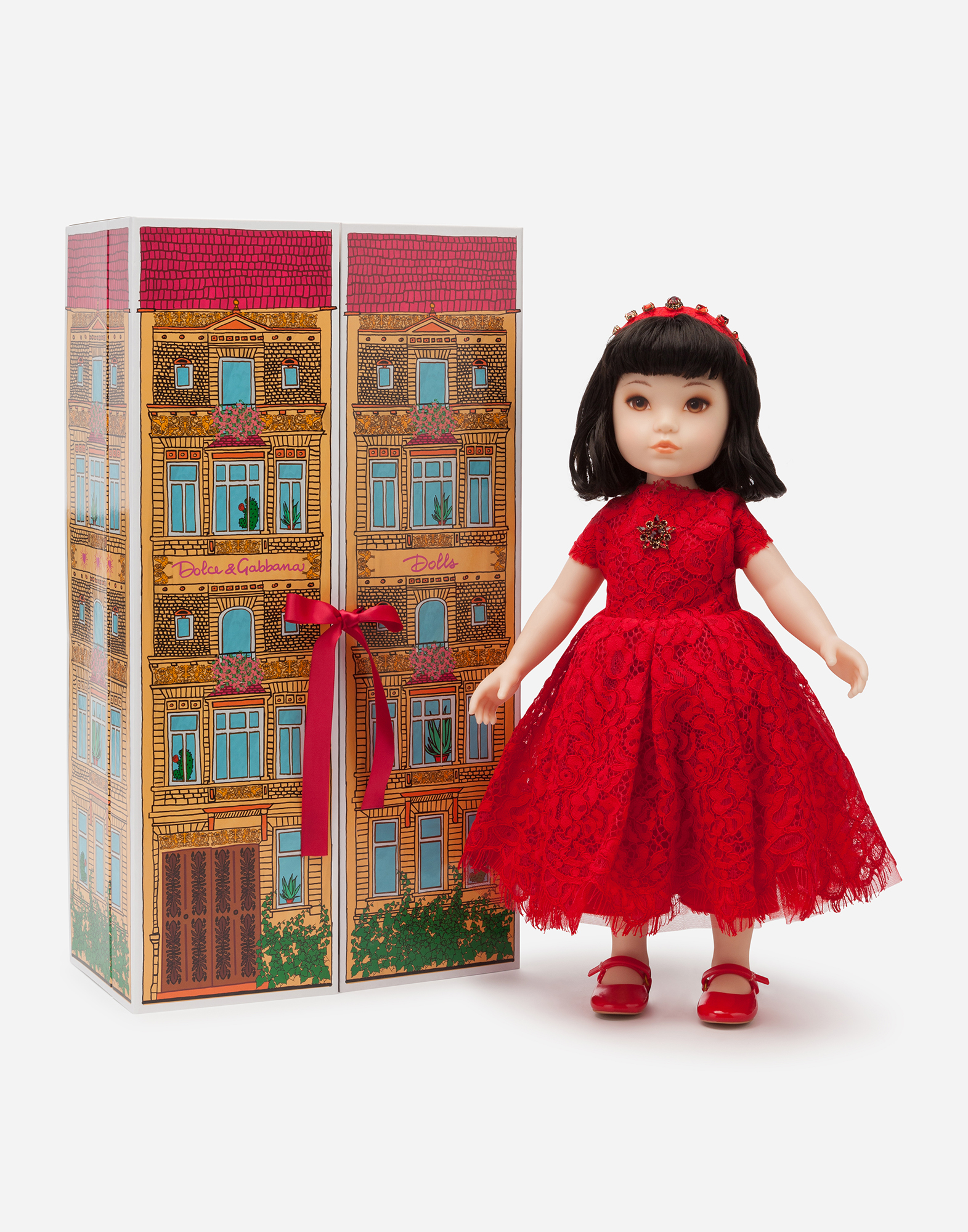 Dolce Gabbana Doll With Lace Dress Multi-Colored Editorialist