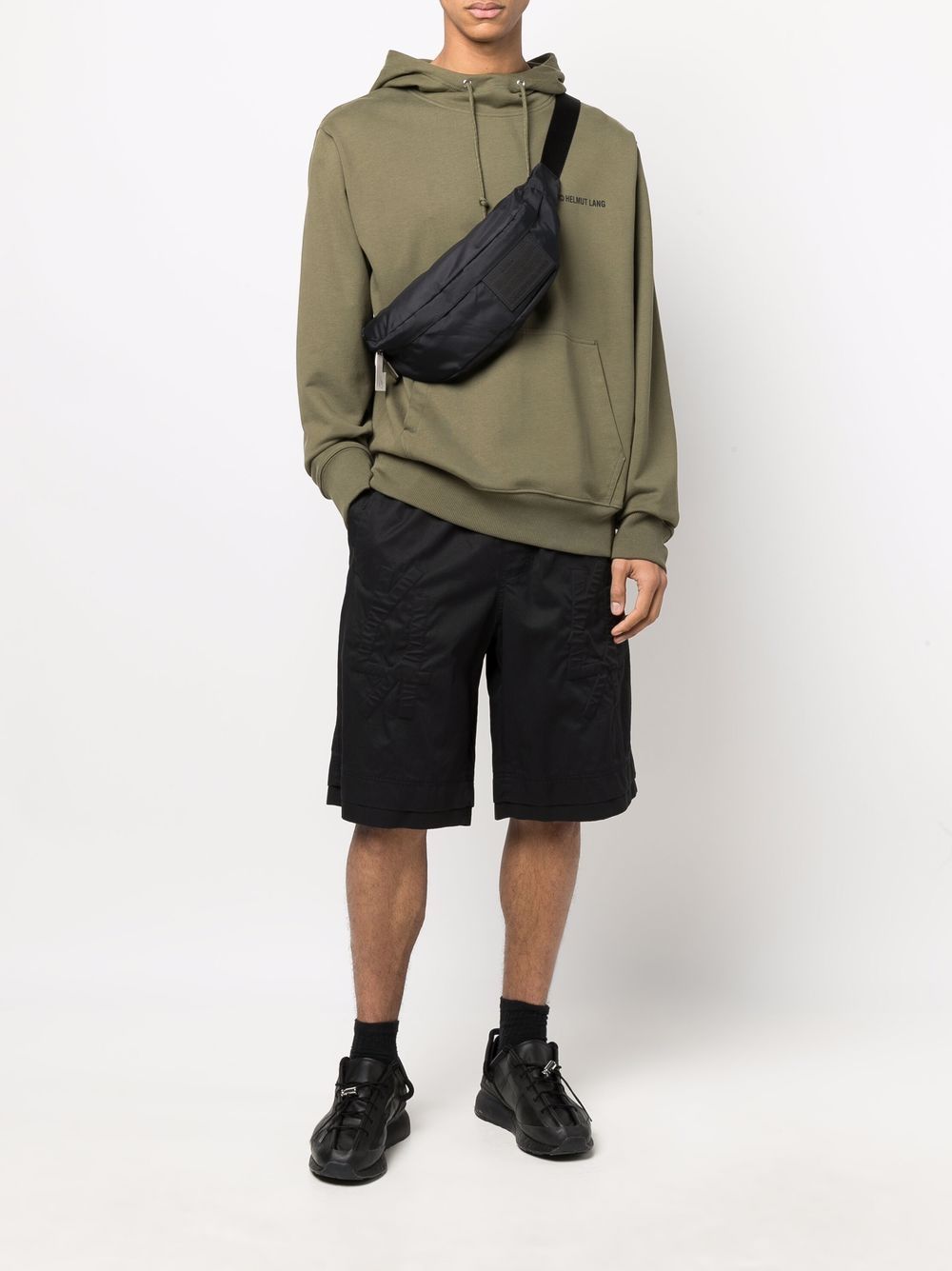 44 LABEL GROUP 44 LABEL GROUP Black Cotton Debossed Logo Shorts