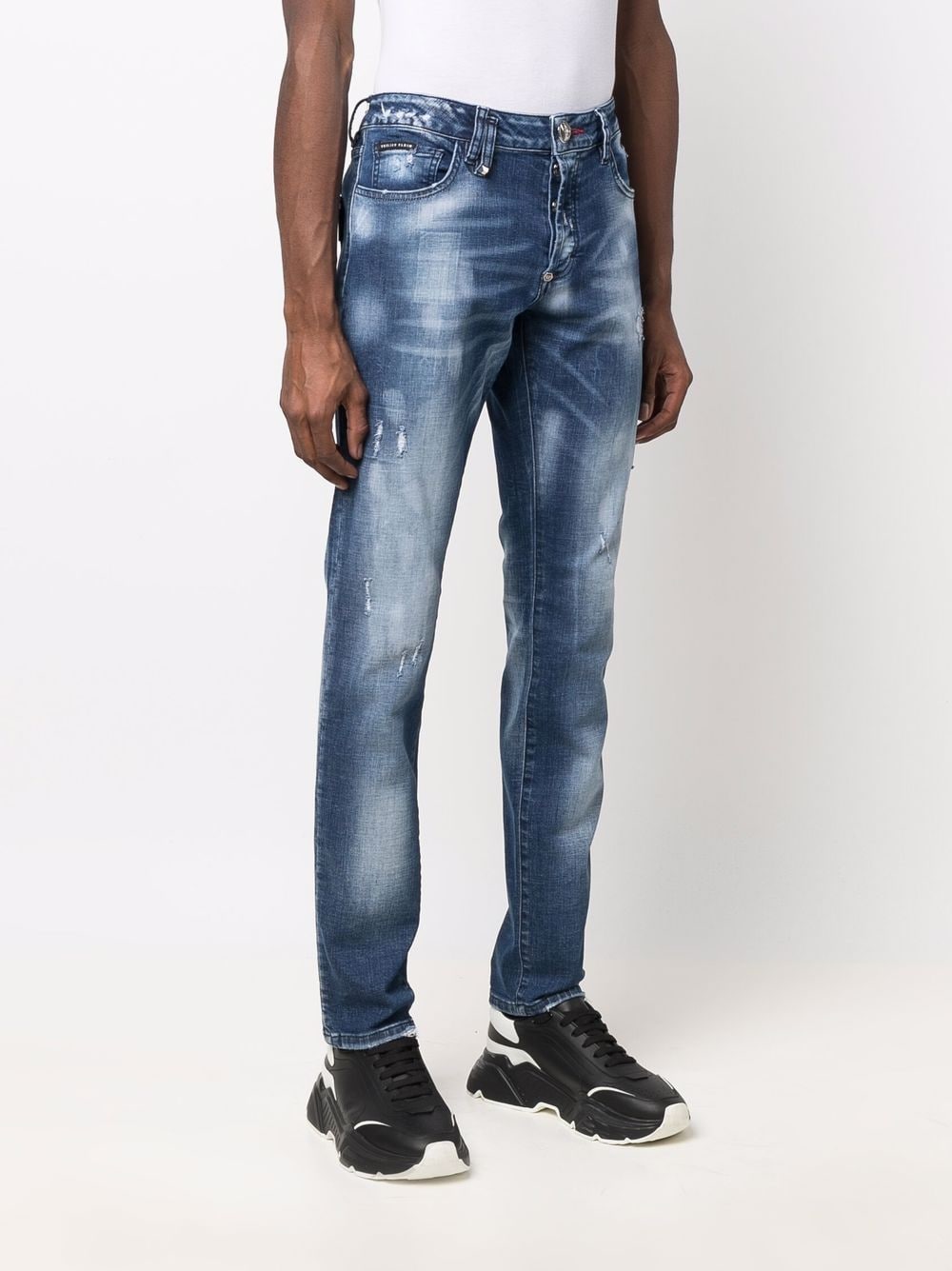 PHILIPP PLEIN Destroyed Straight-Leg Jeans