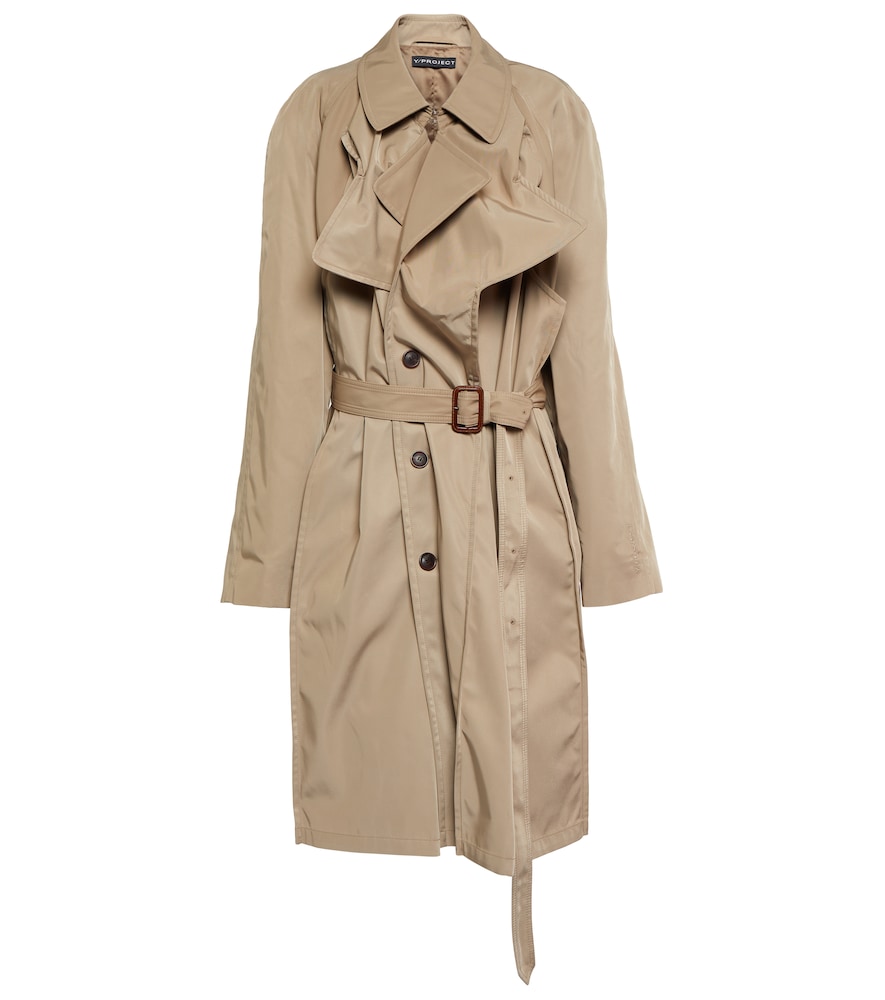 Y/Project Layered Belted Trench Coat In Beige - 50% Off | Editorialist