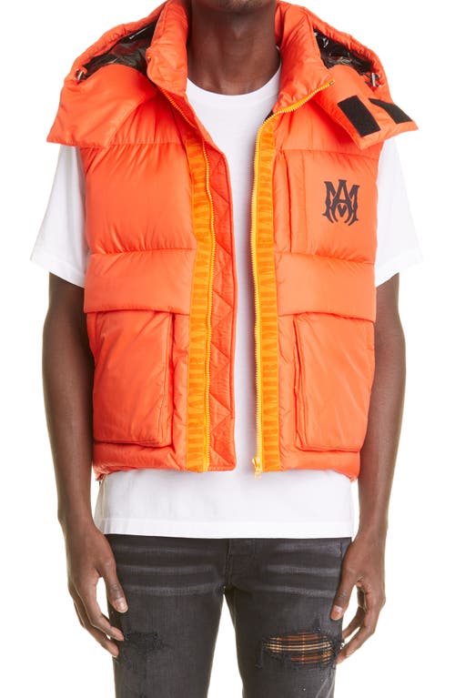 Amiri Hooded Down Puffer Vest In Orange - 60% Off | Editorialist