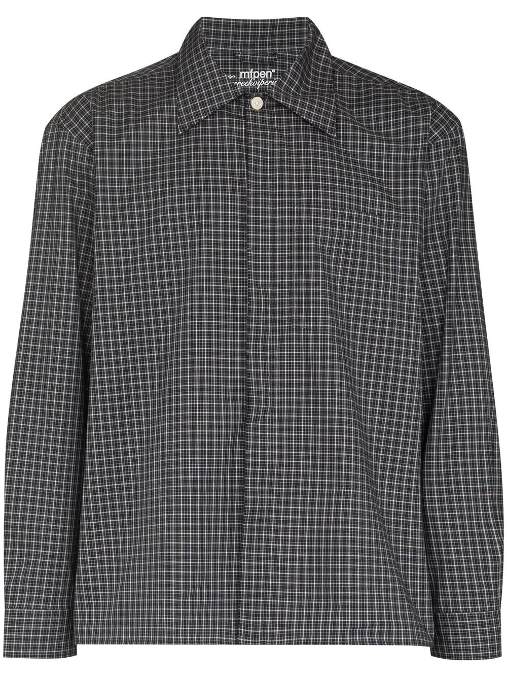 mfpenFRAME SHIRT - BLACK TARTAN CHECK