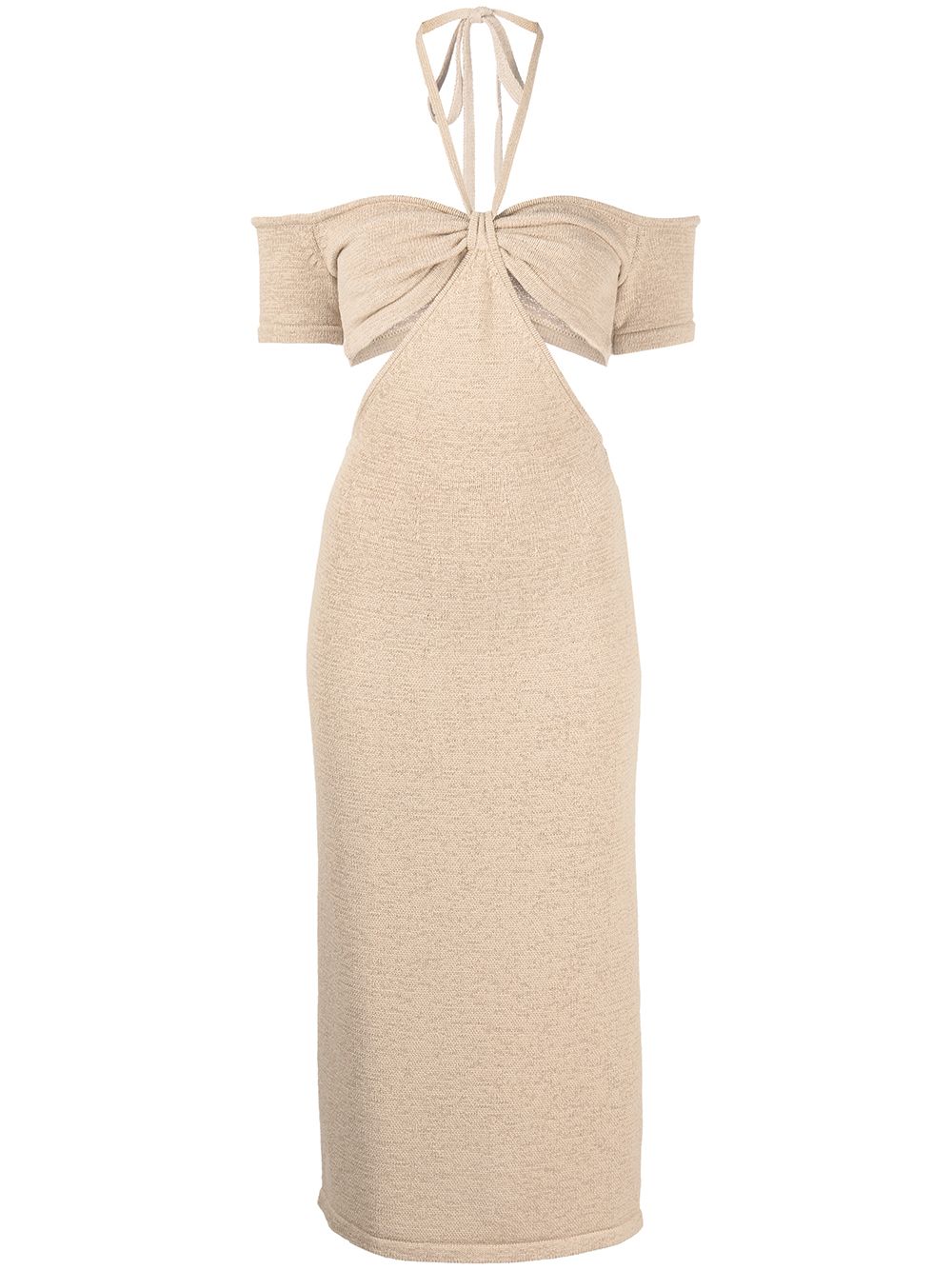 Buy Cult Gaia Alicia Knit Cold-shoulder Dress - Brown At 80% Off