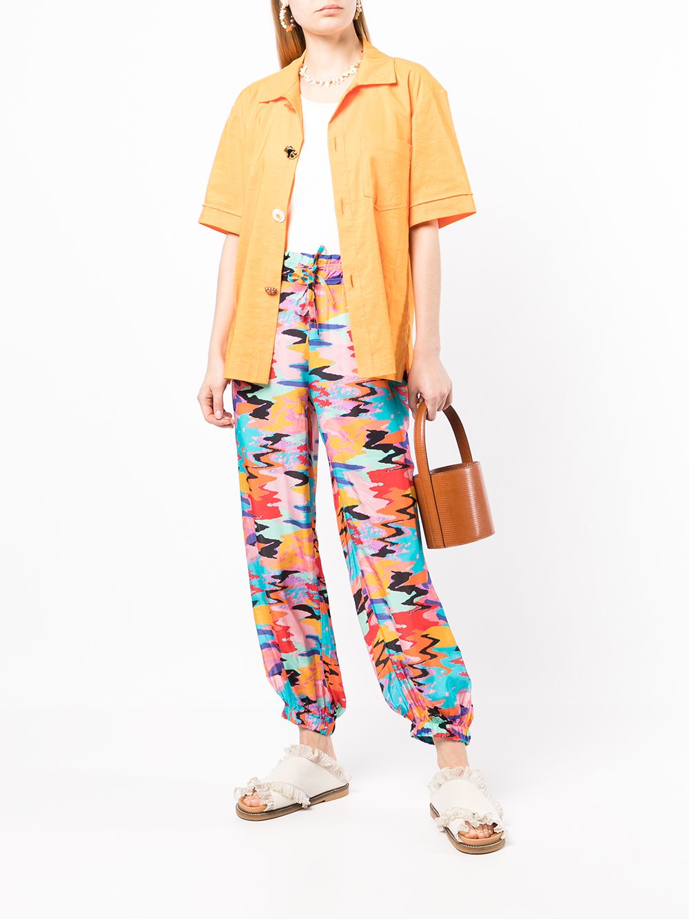 SOLID & STRIPED Solid & Striped Graphic-Print Trousers