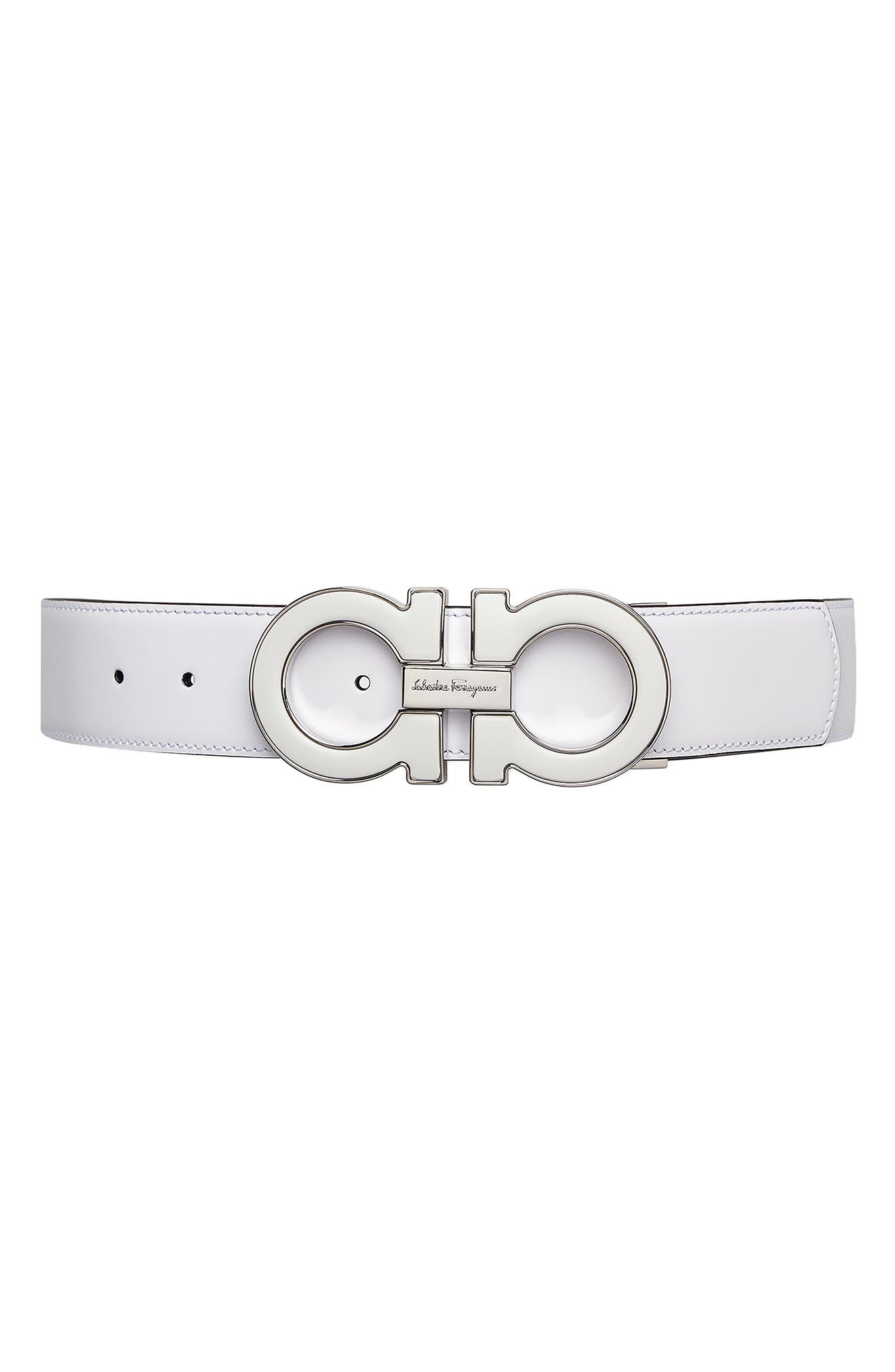 ferragamo white belt