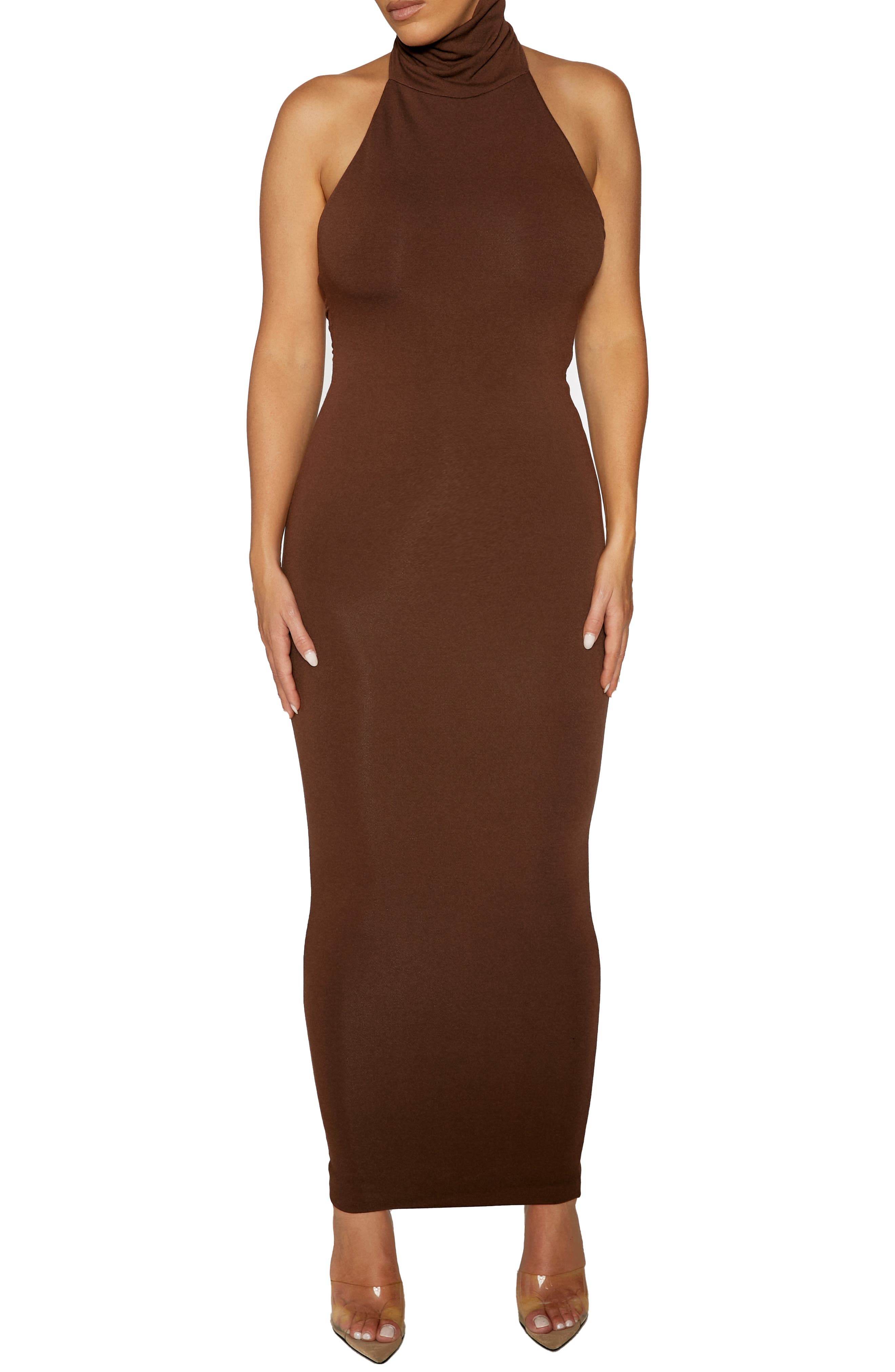chocolate brown turtleneck dress Snowdrift Turtleneck Sweater Dress – VICI main image 0