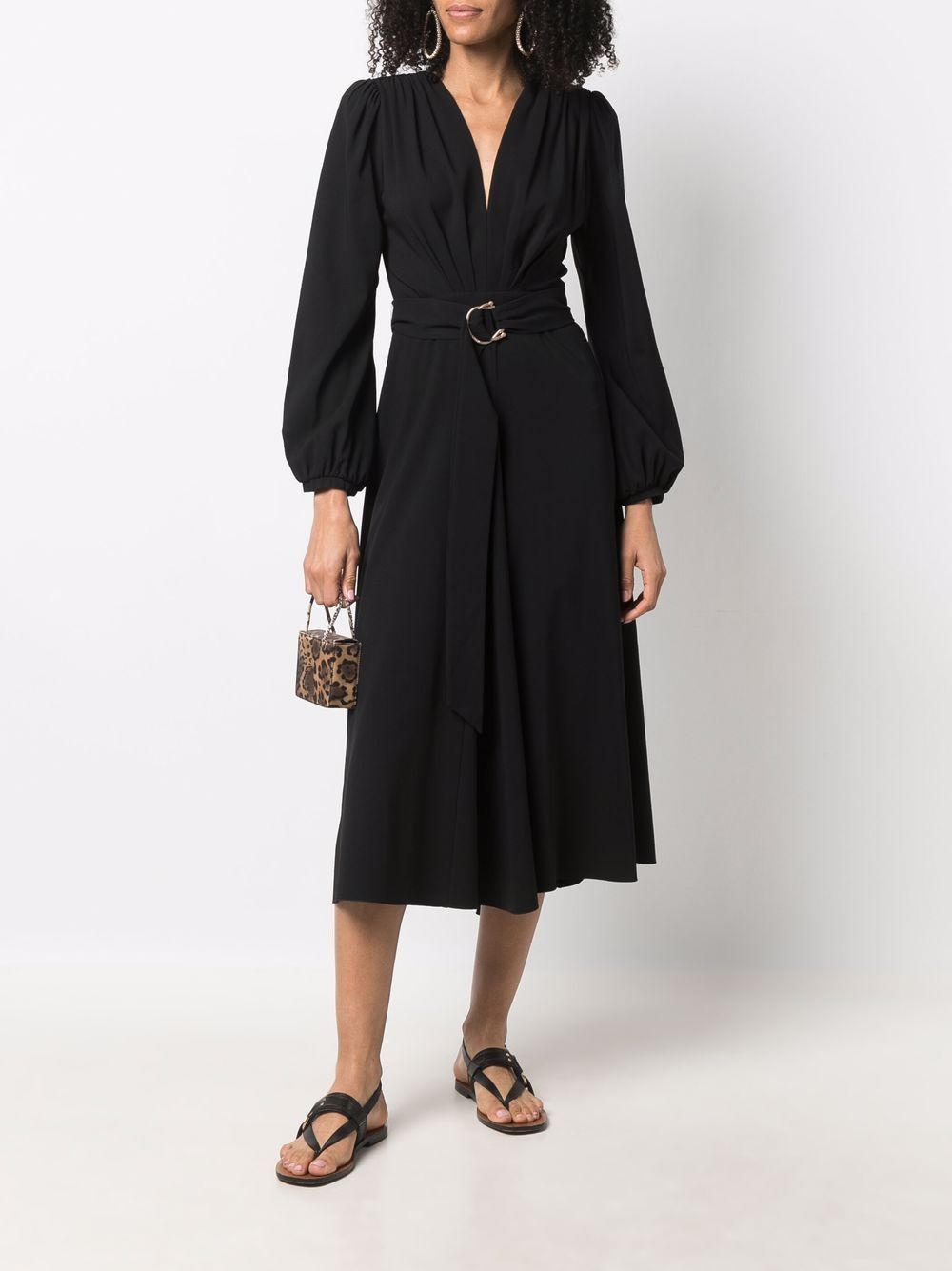 MARIA LUCIA HOHAN Maria Lucia Hohan V-Neck Long-Sleeve Dress