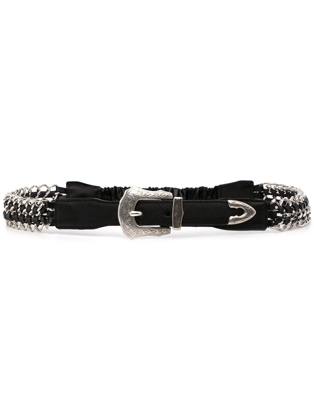 Toga Chain-Leather Belt - Black | Editorialist