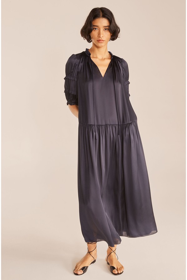 rebecca taylor pleated sleeve dress Rebecca Taylor Women's Pleated Sleeve Dress
