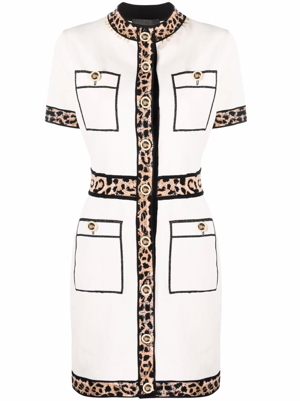 PHILIPP PLEIN Philipp Plein Leopard Trim Mini Dress