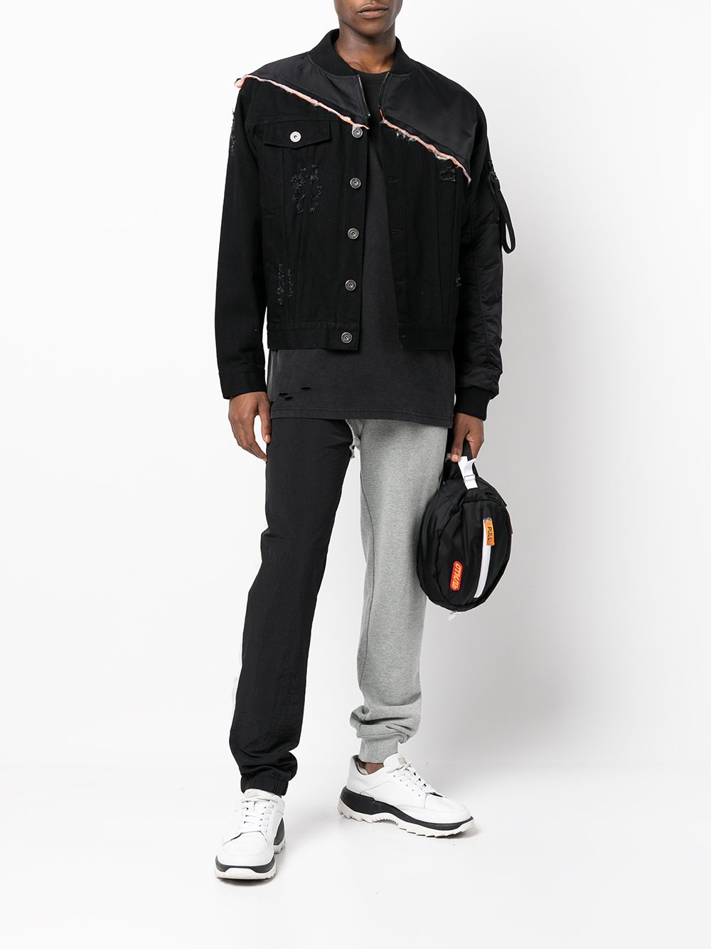 MOSTLY HEARD RARELY SEEN Mostly Heard Rarely Seen Patchwork Panelled Denim Jacket