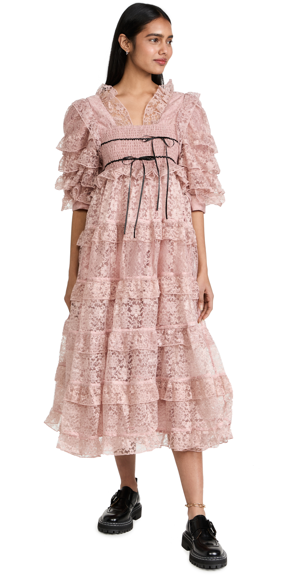 Sister Jane Loop Lace Midi Dress - Pink | Editorialist