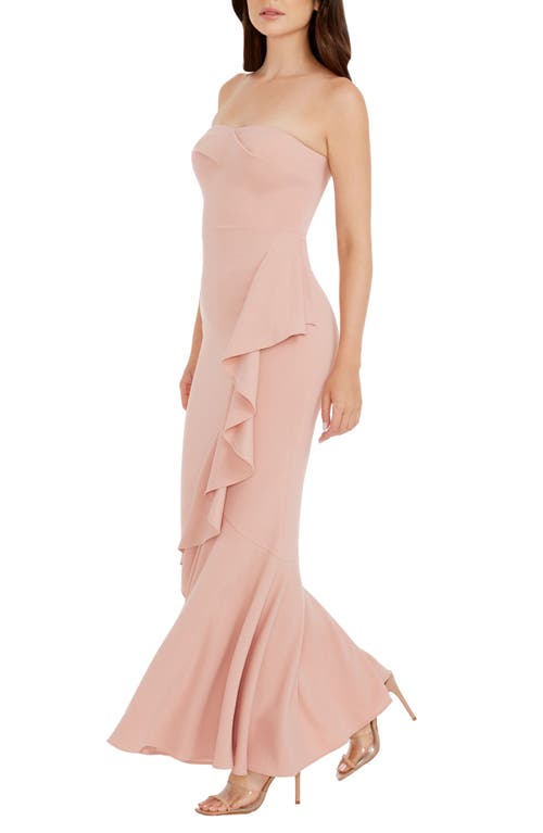 DRESS THE POPULATION Dress the Population paris ruffle strapless mermaid gown