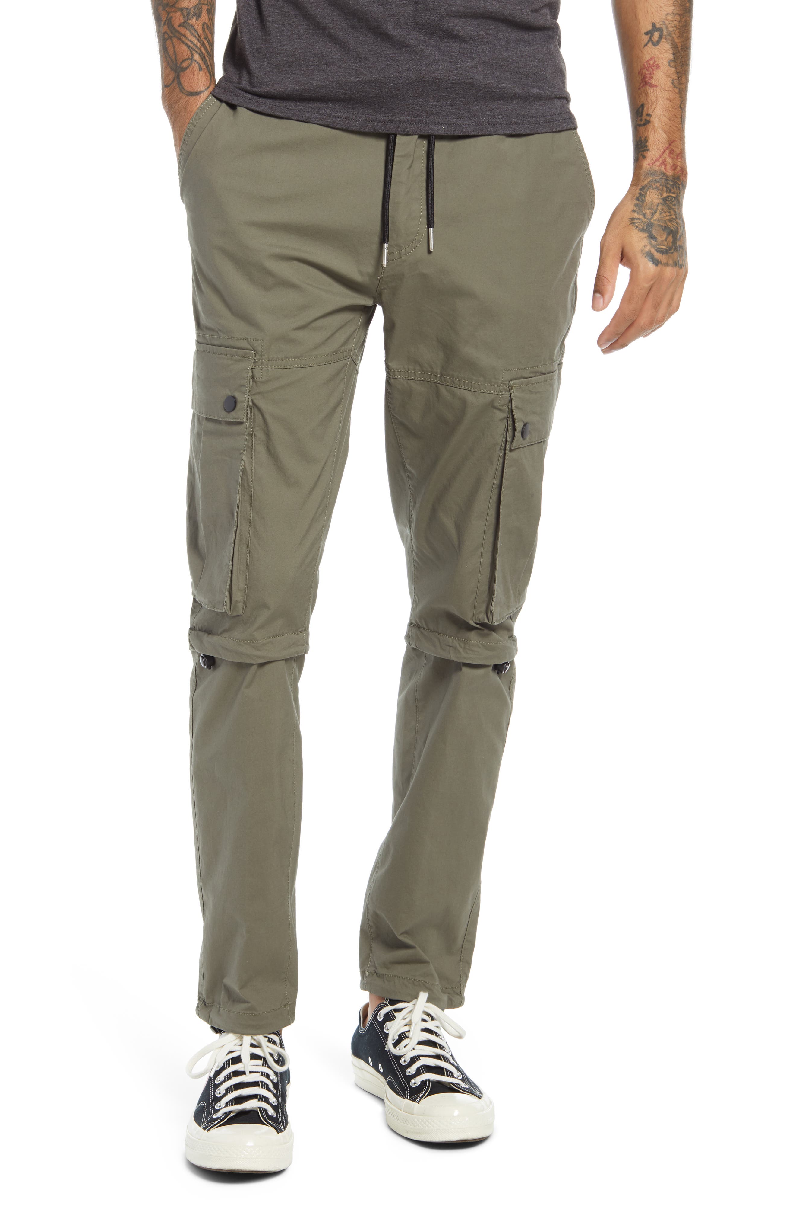 Topman Bungee Cargo Pants Khaki/olive Editorialist