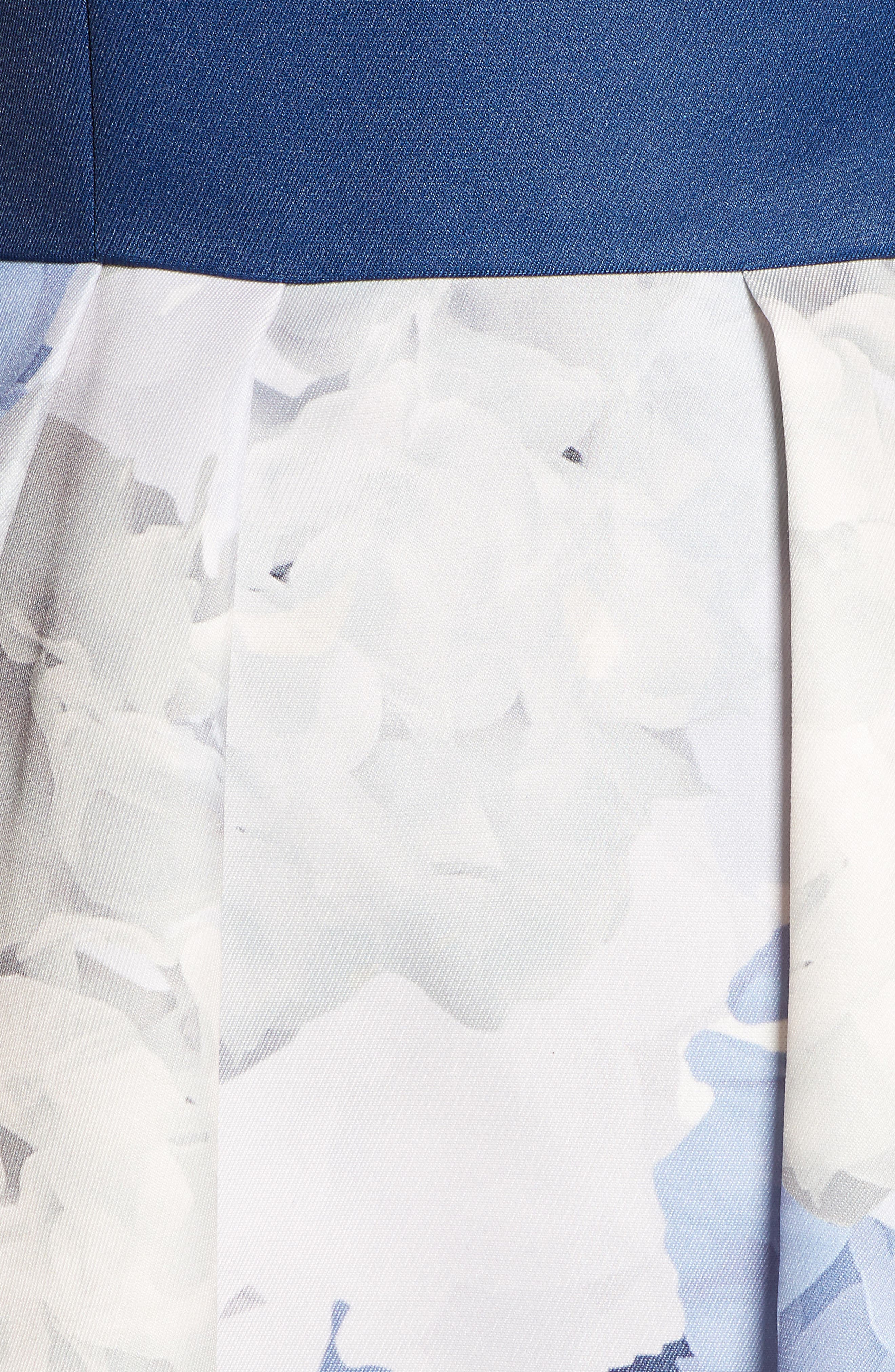 froggers blue cheese dressing recipe One Shoulder Floral Printed Midi Dress in Blue