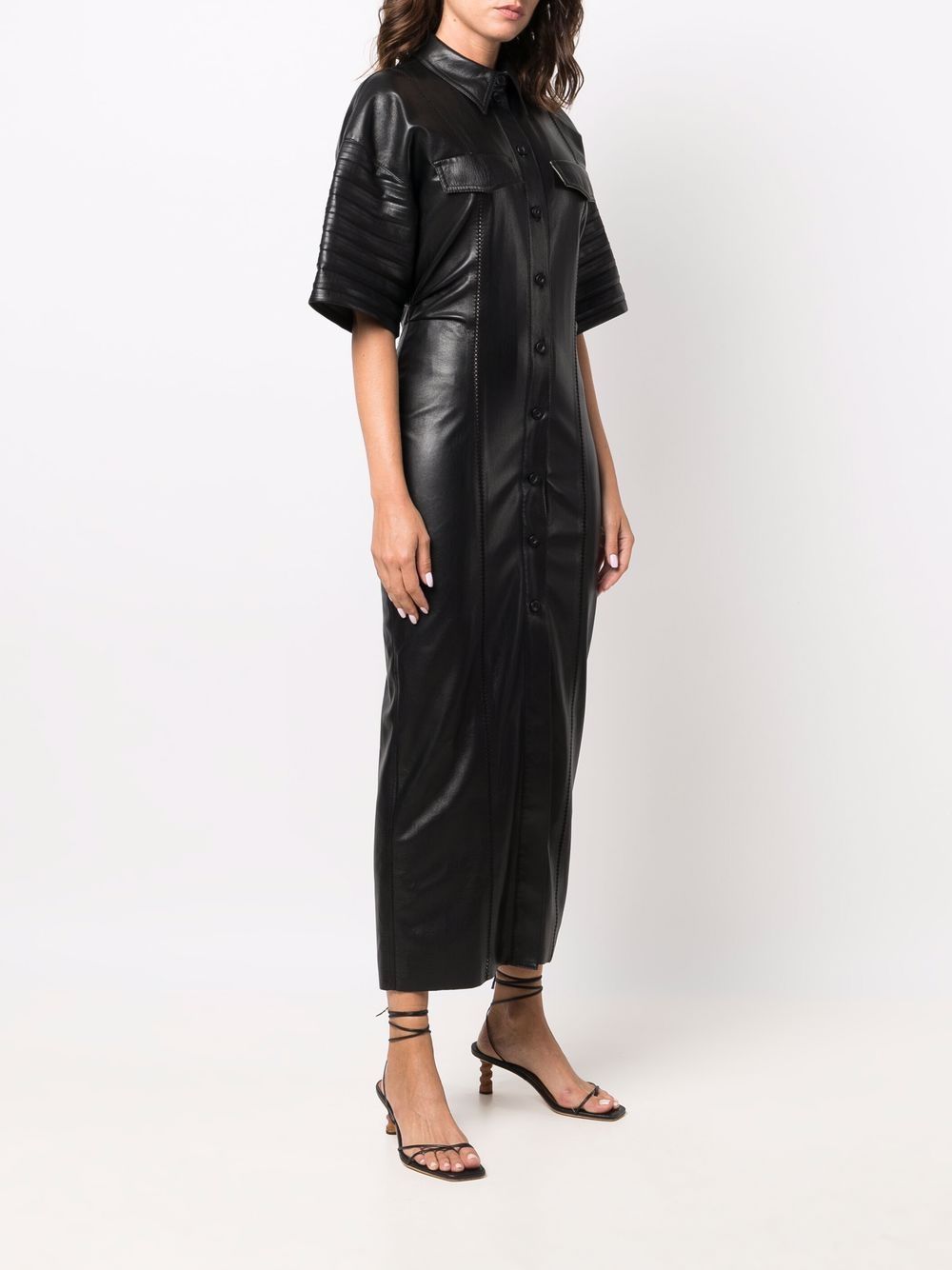Jordan Faux Leather Jersey Dress In Black - 25% Off | Editorialist Jordan Faux Leather Jersey Dress In Black - 25% Off | Editorialist