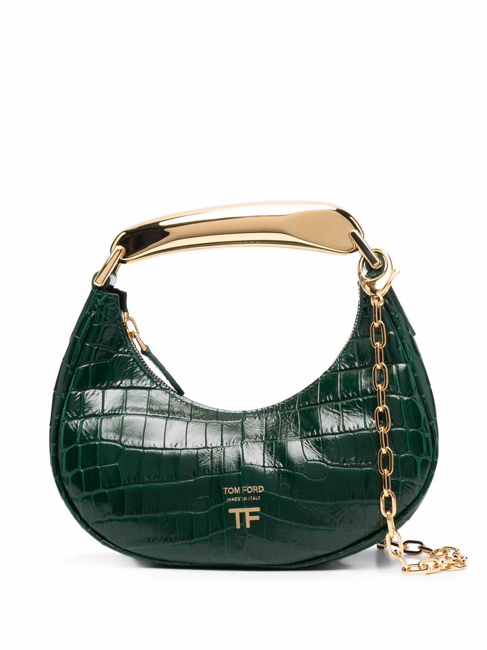 Fawn Mini Bag- Green Crocodile-Embossed Limited Edition Fawn Design | Bamboo Shoulder Bag | FW22 - Croc Emerald  main image 3