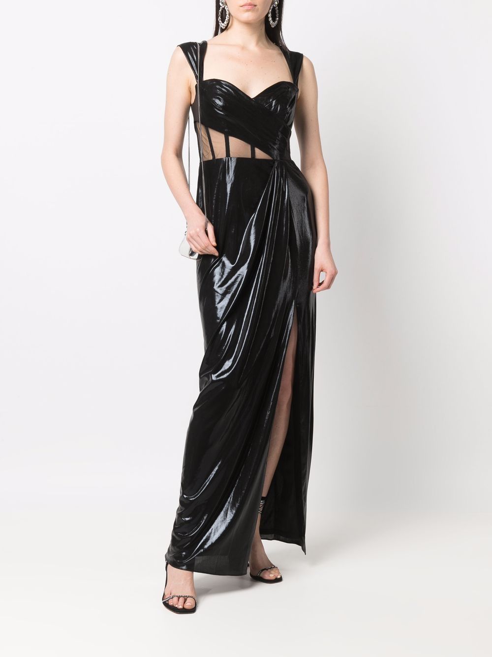 MARCHESA Marchesa Notte Sheer-Panel Sleeveless Dress