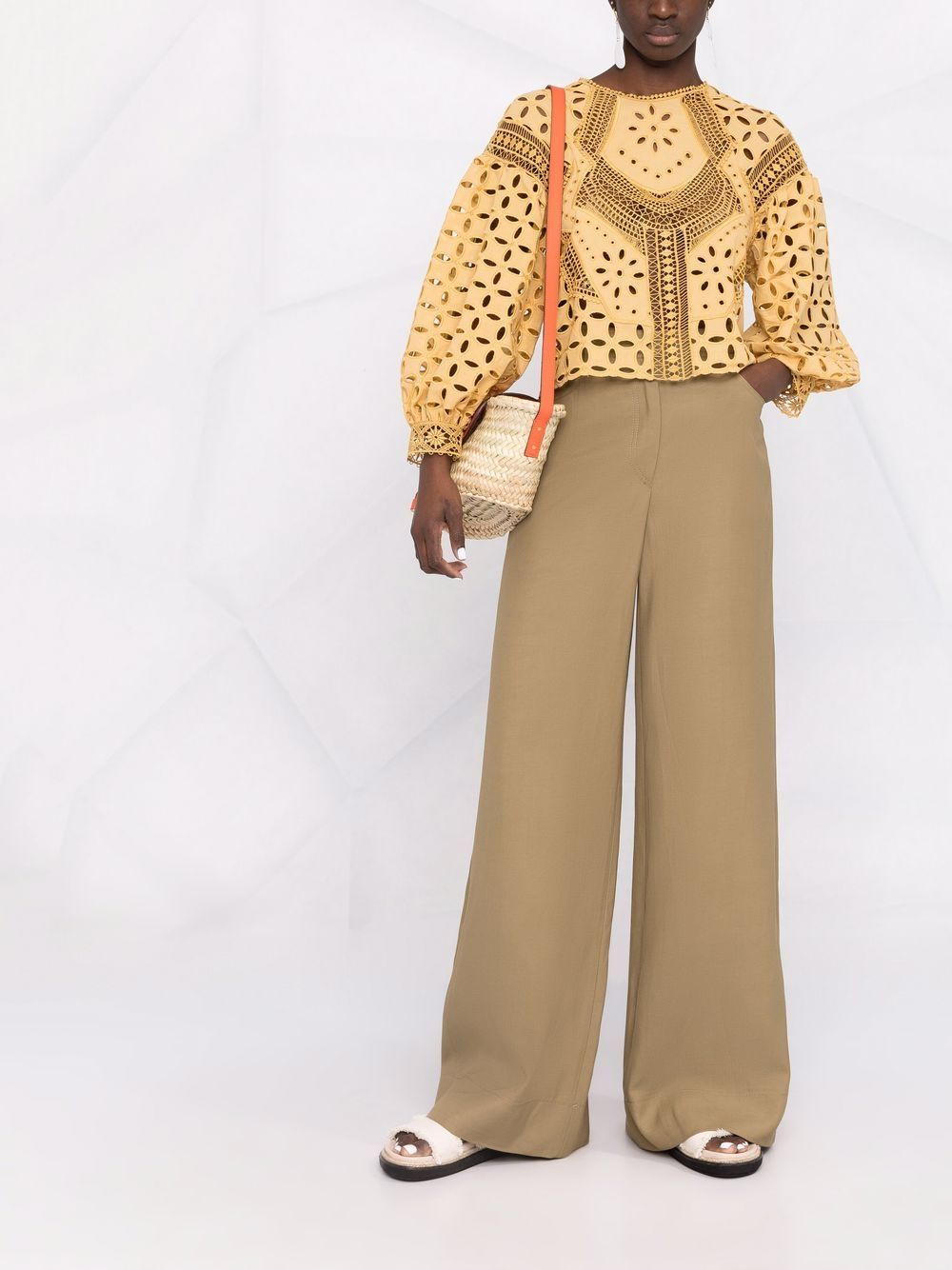 ALBERTA FERRETTI Alberta Ferretti High-Waisted Wide-Leg Trousers