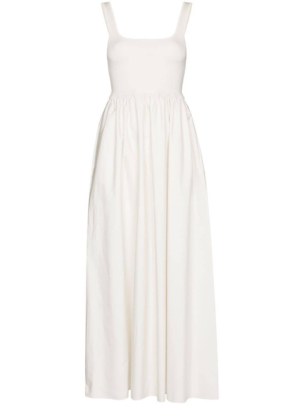 Matteau - Ribbed-Knit and Cotton Maxi Dress - White - 5 - Moda Operandi