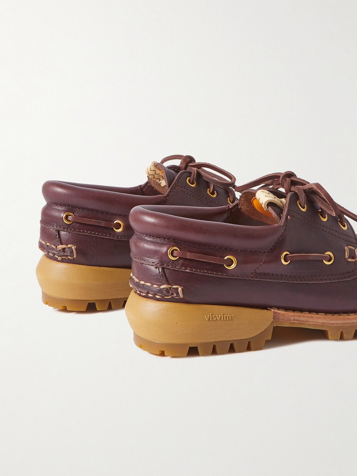 Visvim Wallace Deck-Folk Leather Boat Shoes - Burgundy | Editorialist
