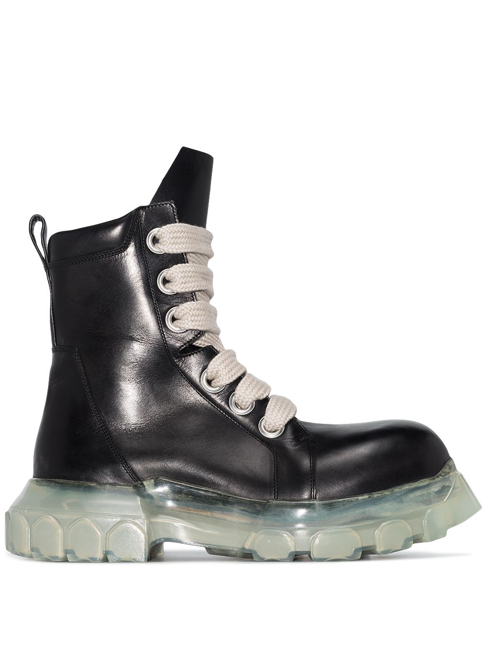 Rick Owens Bozo Tractor Lace-Up Boots In Black - 60% Off