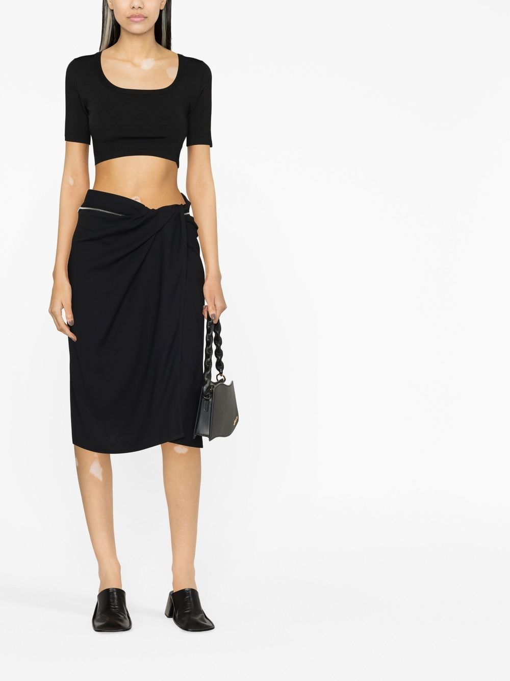 JACQUEMUS Jacquemus Bodri Gathered Midi Skirt