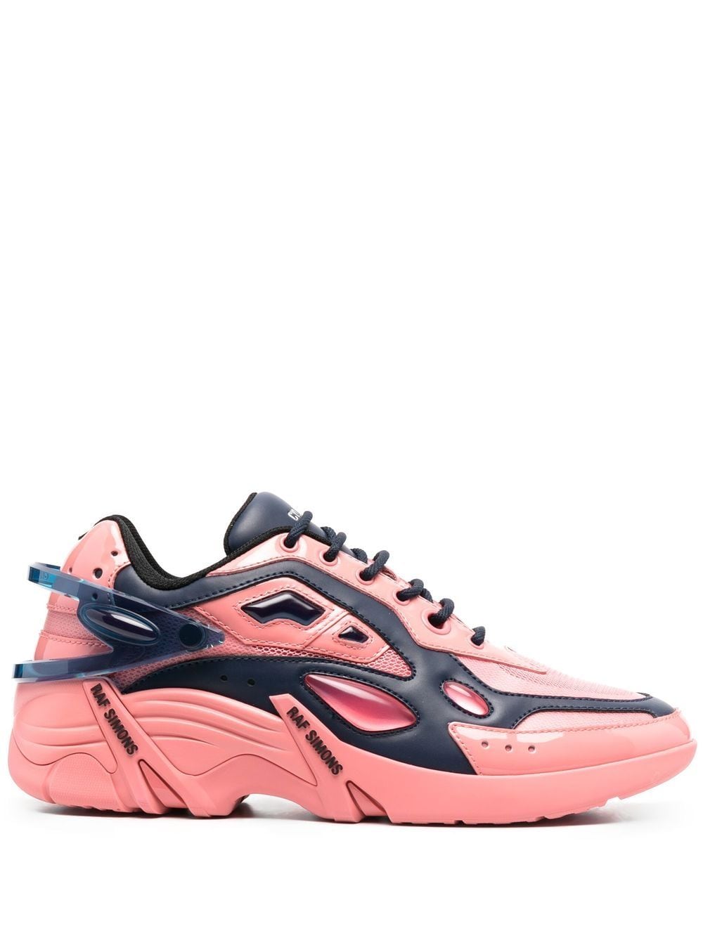 Raf Simons Multi-Panel Lace-Up Sneakers Pink Editorialist