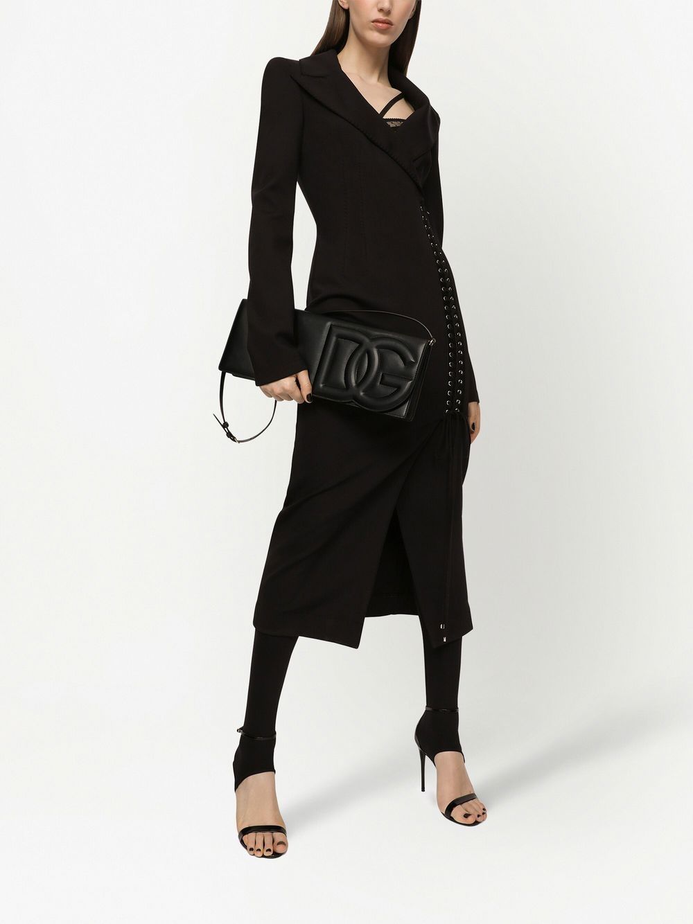 DOLCE & GABBANA Dolce & Gabbana Lace-Up Midi Coat Dress
