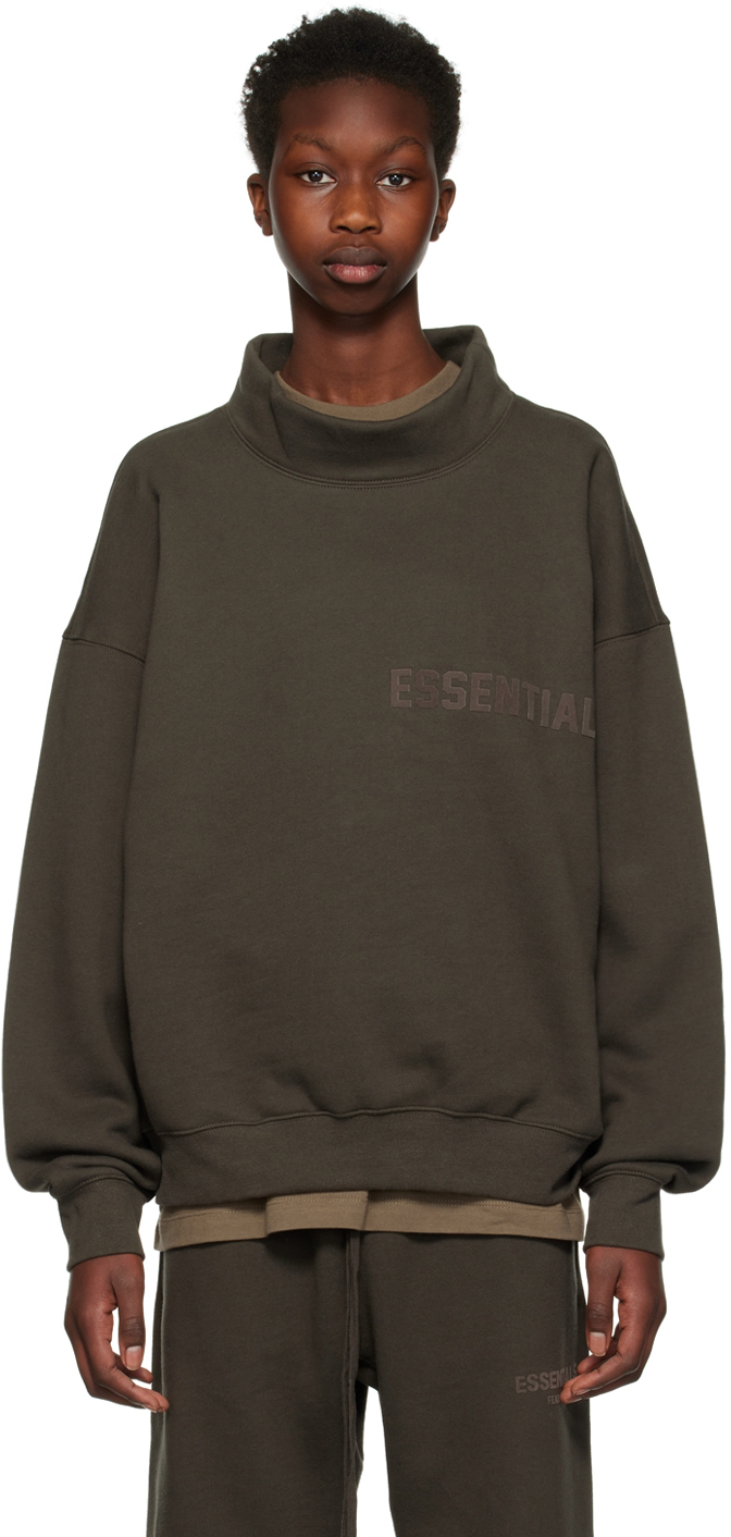 Fear Of God Gray Mock Neck Sweatshirt In Off Black - 70% Off 