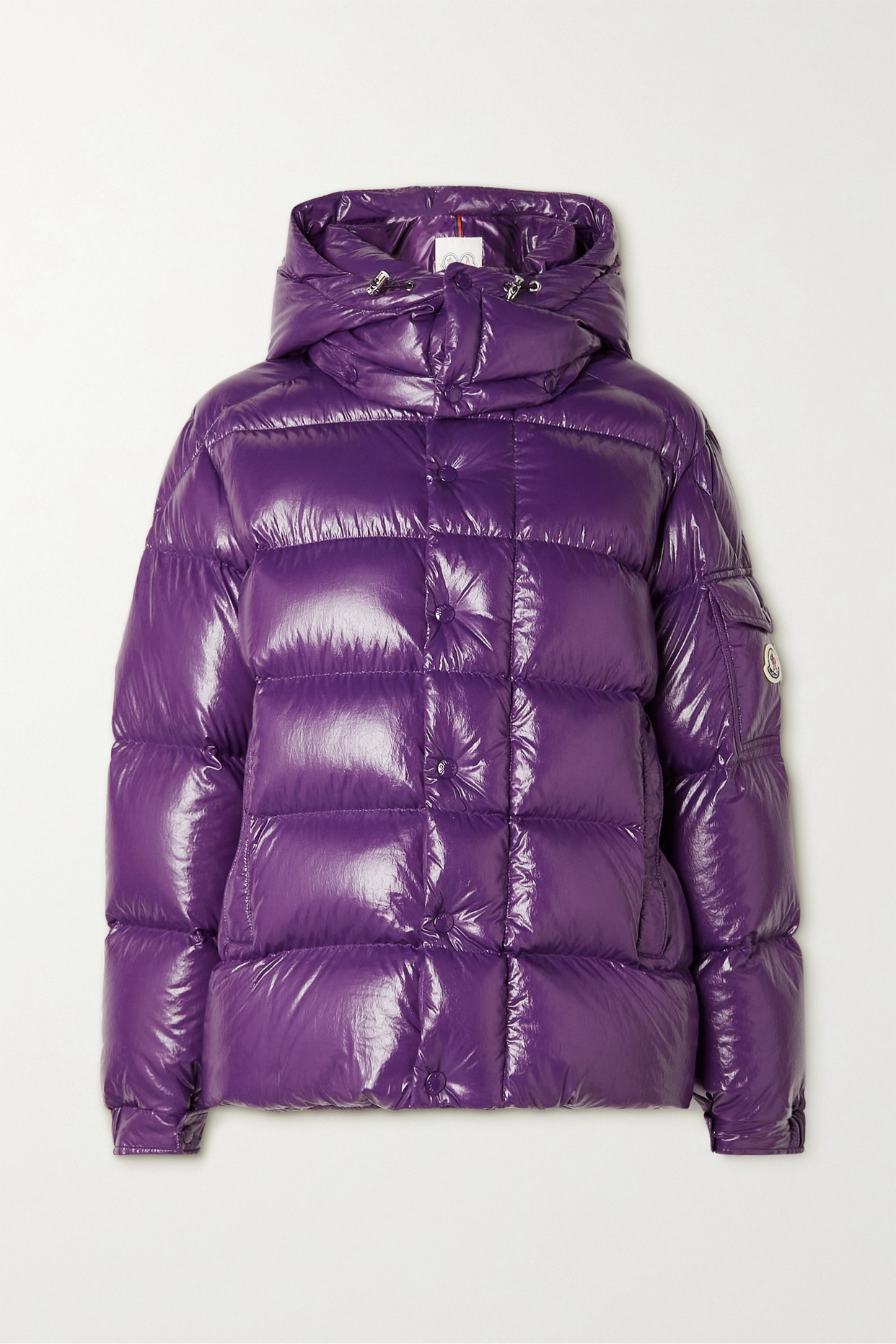 Moncler Maya Hooded Down Jacket - Purple | Editorialist