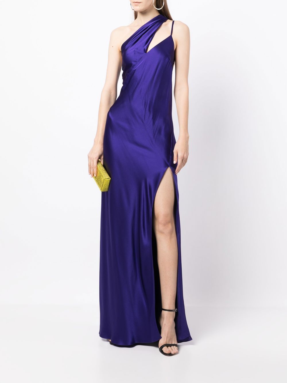 MICHELLE MASON Michelle Mason Side-Slit One-Shoulder Gown